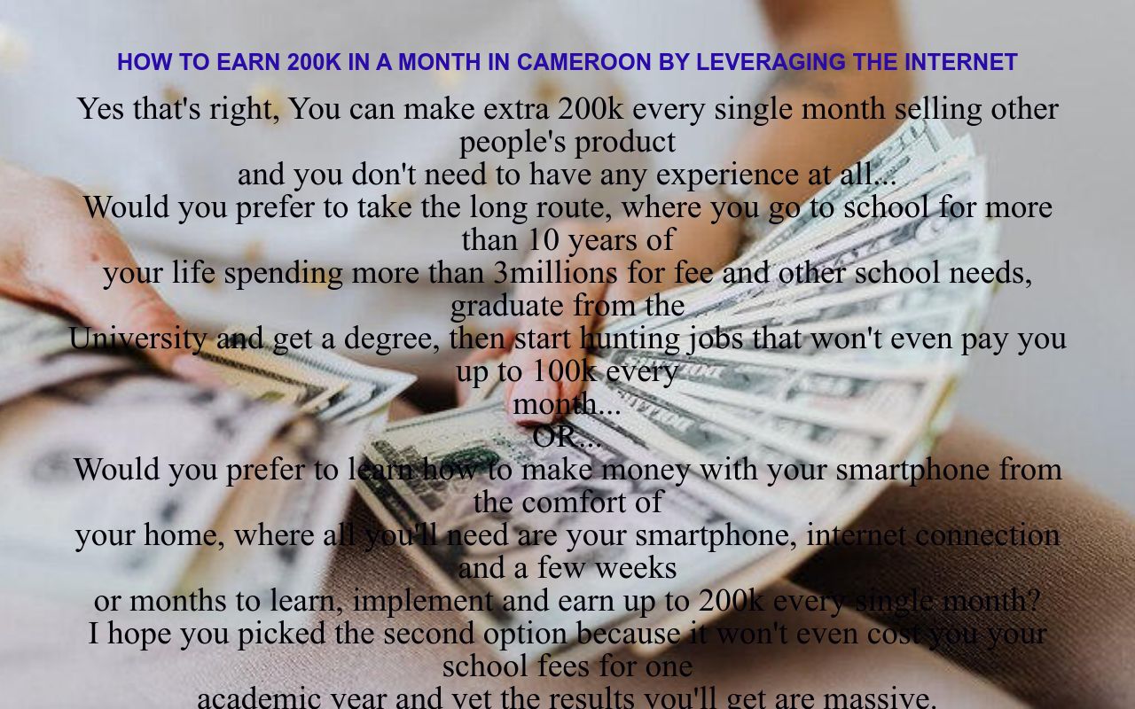 200k a month in Cameroon with affiliate marketing
